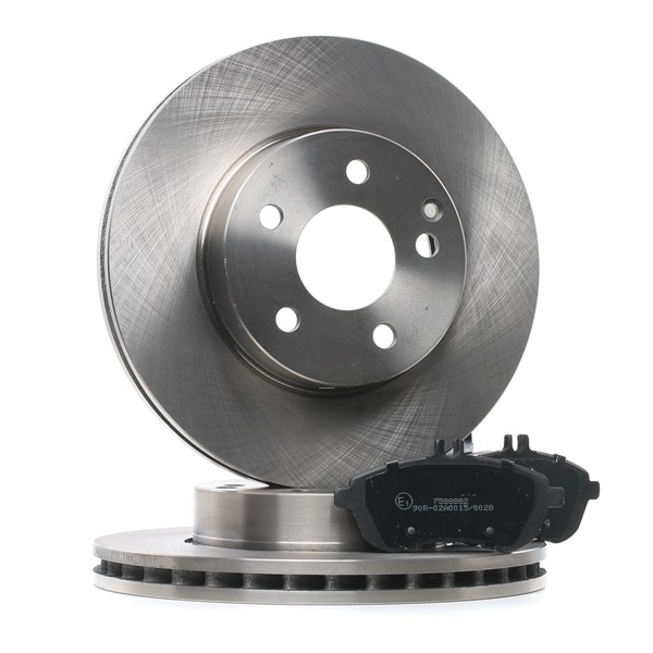 204 421 09 12 Brake disc, Brake disc and pads set OEM MERCEDES-BENZ ...